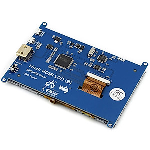 waveshare 5inch HDMI LCD (B) 5" 800×480 Resistive Touch Screen LCD TFT Monitor for Raspberry Pi 4B/3B+/3B/2B/A+/Zero/Zero W/WH, PC Windows 10/8.1/8/7, Driver Free