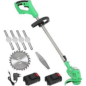 Handheld Cordless Grass Trimmer EPower Garden Tools Adjustable Electric Lawn Mower Pruning Cutter-2 Battery