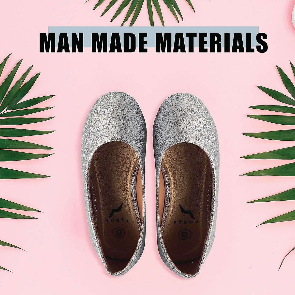 NORTY 12 Fashion Ballerina Shoes for Girls - Ballet Slippers for Toddlers and Big Kids - Dance and Ballet Flats - Runs Two Sizes Small - Red Glitter