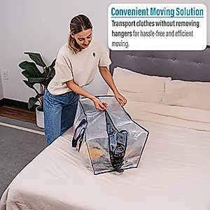 VENO 8 Pack Heavy Duty Extra Large Clear Storage Bag, Moving Bag, Clothes Organizer, for Blanket, Comforter, Bedroom Closet, Dorm Room Essentials, Moving Supplies, Storage Tote, Reusable and Sustainable (Clear - Set of 8)
