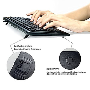 Wired Keyboard and Mouse Combo, YUMQUA Corded USB Computer Keyboard and Mouse Combo for Windows Laptop PC Desktop Notebook, Black