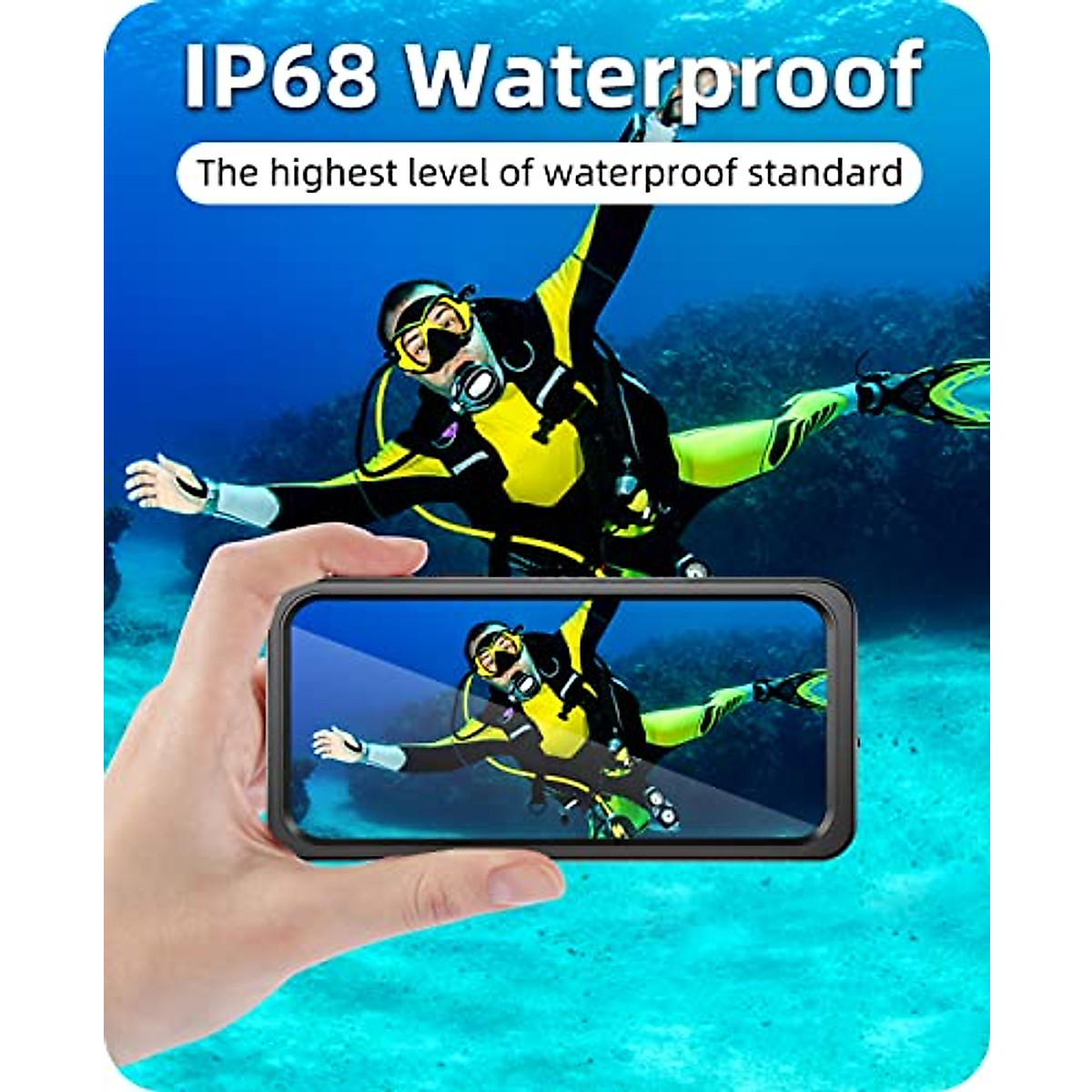 WIFORT iPhone 11 Pro Waterproof Case Built-in Screen Protector Water Resistant Cover Protective Drop Protection Hard, Shockproof Full Body Defender Tough Military Grade - 5.8" Black