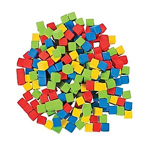 Foam Counters Cubes - Bulk 200 Pack - 1 cm Size in Bright Colors - Preschool, Daycare and Teacher Supplies
