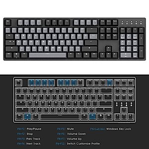 DURGOD Heavy Duty Mechanical Keyboard with Cherry MX Brown Switches N-Key Rollover 104 Keys(PBT Keycaps) Type C Interface for Gamer/Typists/Office/Home (Space Grey，ANSI/US)