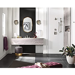 Moen Round Brushed Nickel Drop Ell, Handheld Shower Hose Wall Connector with Standard 1/2-Inch IPS, A725BN