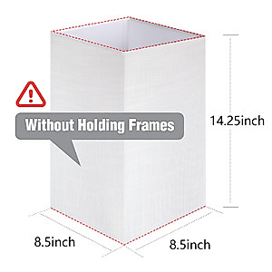 OUTON White Linen Texture Lamp Shade 16 x 8.5 x 8.5 inch for Shelf Floor Lamp