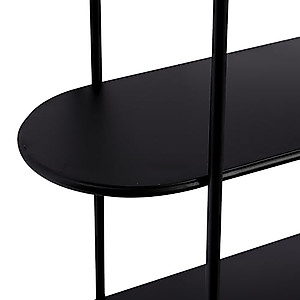 Deco 79 Metal Oval 3 Shelf Wall Shelf, 28" x 8" x 28", Black