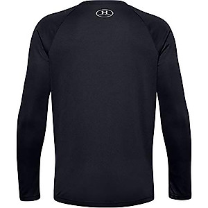 Under Armour boys Tech Big Logo Long-Sleeve T-shirt , Black (001)/White , Youth Large