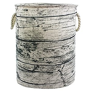 Mziart Unique Tree Stump Large Laundry Basket Bag with Rope Handles, Collapsible Wood Grain Waterproof Laundry Hamper Stylish Storage Basket Bin Organizer for Toys Clothes Kids Bedroom Nursery