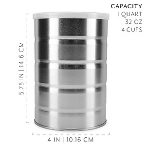 Cornucopia Empty Coffee Cans (4-Pack); Metal Cans for Kitchen Storage, Coffee Packaging and Arts & Crafts