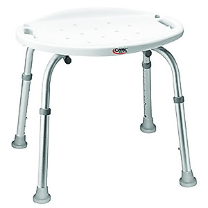 Carex Adjustable Bath and Shower Seat – Shower Stool - Aluminum Bath Seat - Shower Chair with Handle