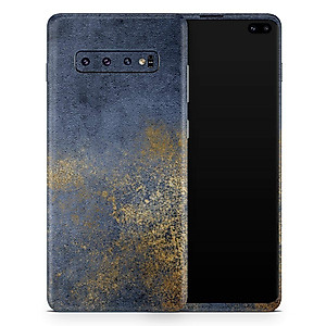 DesignSkinz Navy Gold Foil v6 Protective Vinyl Decal Wrap Skin Cover Compatible with The Samsung Galaxy S20 (Screen Trim & Back Glass Skin)