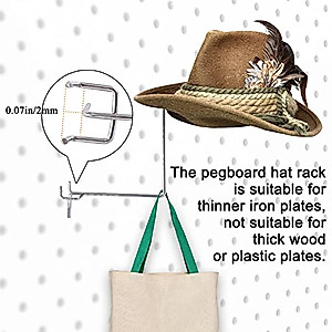 Cuyacili 3PCS Pegboard Hat Display Helmet Hat Ball Holder Motorcycle Pegboard Helmet Stand Wall Mount Holder Home Storage Rack Hat Organizer Hanger for Shop Office Yard Gardens Wall Display