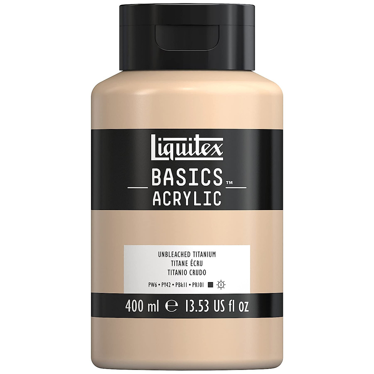 Liquitex BASICS Acrylic Paint, 400ml (13.5-oz) Bottle, Unbleached Titanium