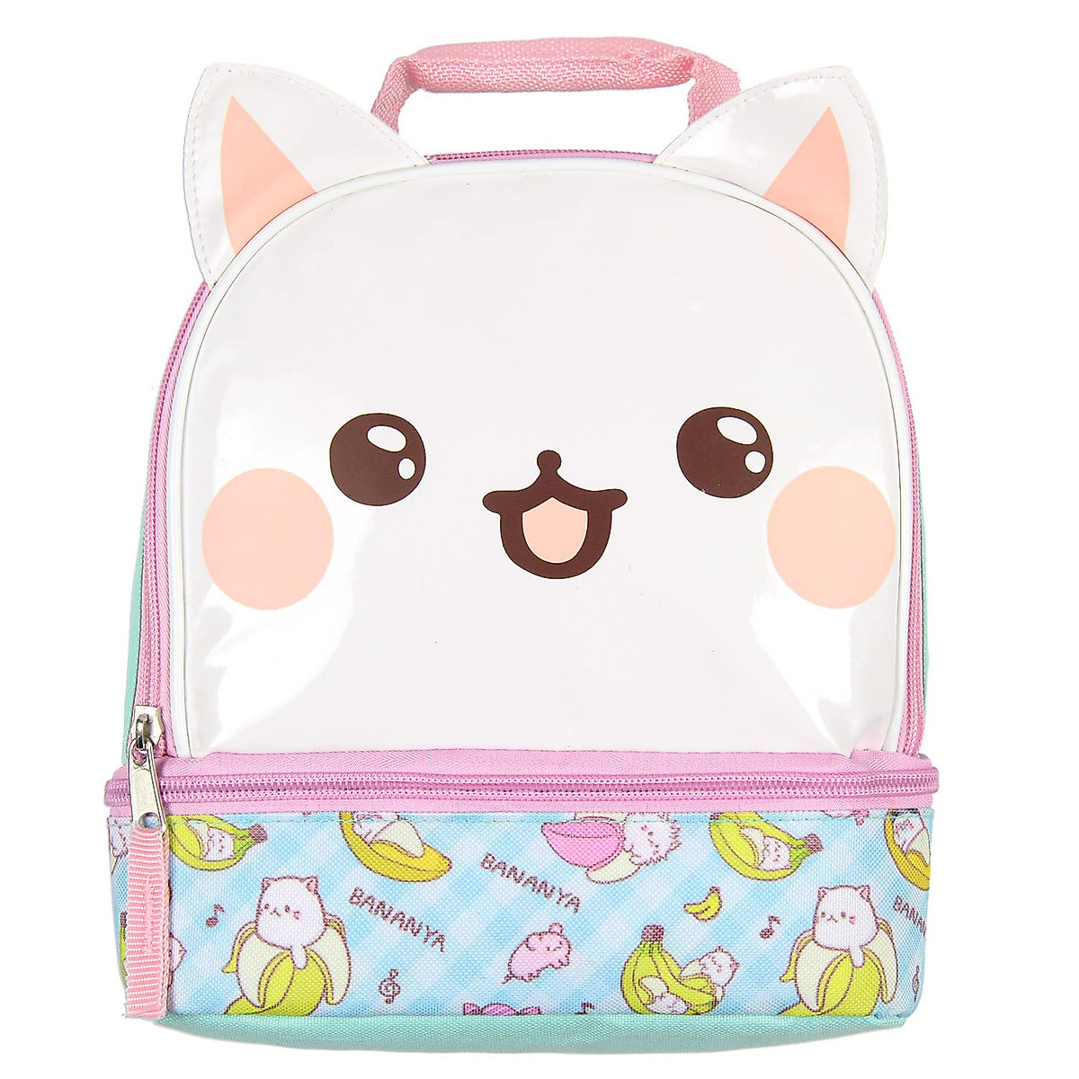 Bananya Lunch Tote 3D Character Dual Compartment Insulated Lunch Box