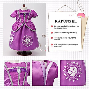 18 Inch Doll Clothes Accessories - 5 Pc Different Princess Costume Dress Set Includes Jasmine,Anna,Belle,Rapunzel and Aurora Fits All 18" Doll