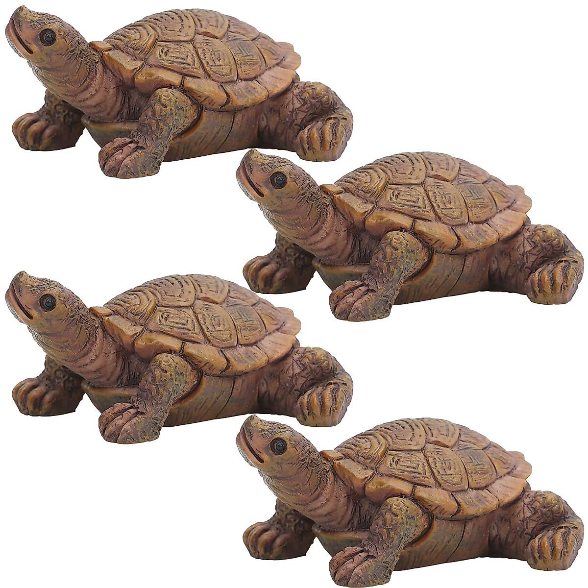 4 Pcs Mini Turtles Miniature Figurines Simulation Small Tortoise Ornaments Realistic Sea Turtles Resin Cute Beach Sea Turtles for Bonsai Craft Fairy Garden Succulent Planter Decorations