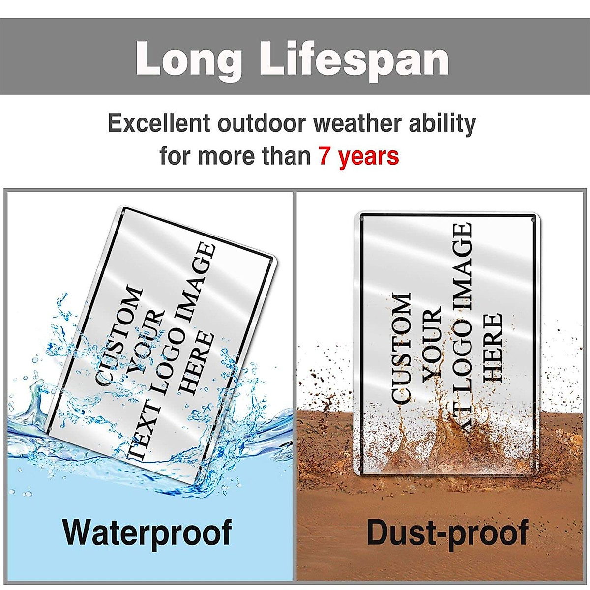 Custom Aluminum Sign Add Your Text Logo Image Design Personalized Aluminum Windproof and Rust-Proof Metal Signs for Showrooms, Living Rooms, Gardens and Other Places