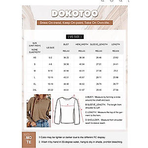 Dokotoo Womens Long Sleeve Shirts Tops Blouses for Women Dressy Casual 2026 Fall Outfits Clothes Clothing Fashion Women's Plus Size Tops Trendy Teacher Business T Shirts Loose Basic Tee Green Tshirts