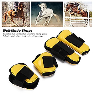 Restokki 2 Pack of Horse Support Boots Ventilated Breathable and Jump Leg Boots Protection Support Wrap Comfortable and Adjustable Horse Tendon Safe Leg Protection (22.00 * 20.00 * 5.00-Yellow)