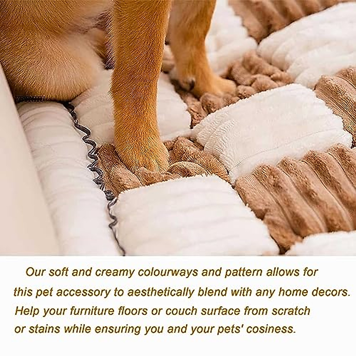 Dog Sofa Bed Pet Products Furniture - Large Plaid Square Pet Mat Bed with Funny Fuzzy Couch Cover - Protect Your Couch with This Coloured Pet Couch Cover on