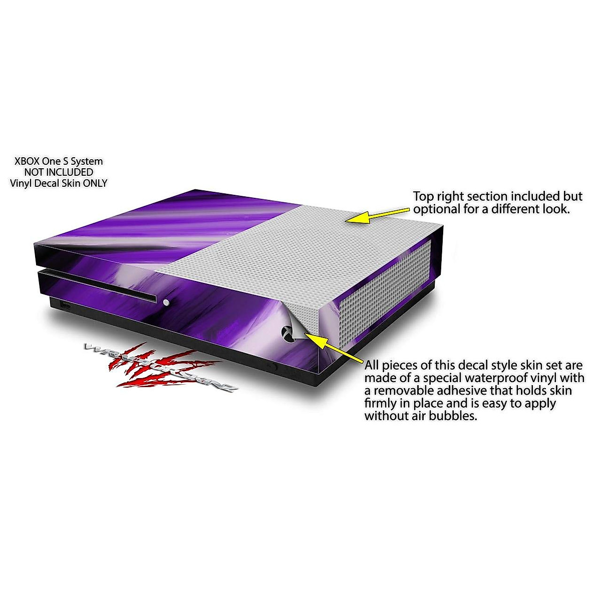WraptorSkinz Decal Vinyl Skin Wrap Compatible with Xbox One S Console and Controllers - Paint Blend Purple