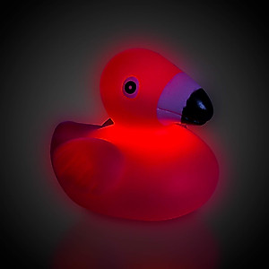 Windy City Novelties 6 Pack LED Light Up 2.5 Inch Water Activated Rubber Pink Flamingos Bath Toys