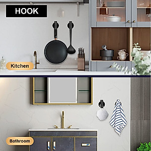 szhdxsy 5 Pack Bath Towel Hooks Hook Matte Black, 304 Stainless Steel Shower Towel Holder, Kitchen Towel Hanger, Round Robe Hook for Wall Heavy Duty Coat Hook for Bathroom Wall Mounted(Black)