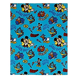 NoJo Disney Mickey Mouse Funhouse Crew Blue, Red and Yellow, Funny, and Donald Duck Laugh It Up Super Soft Toddler Blanket