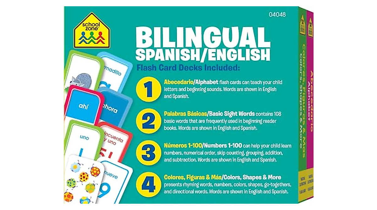 School Zone Bilingual Spanish/English Flash Card Set: Tarjetas de ...