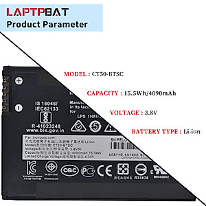 LAPTPBAT New Battery for Honeywell CT50 CT50h CT51 CT60 Dolphin CT50h 318-055-001 318-055-002 318-055-005 CT50-BTSC Data Collector 3.8V 4000mAh (Without housing)