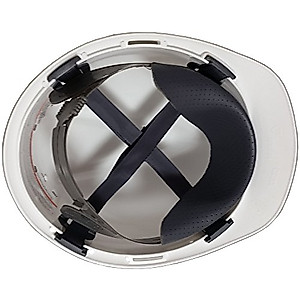 MSA V Cap Style Hard Hats with Lightweight Staz-On Suspension with Tote Bag - White