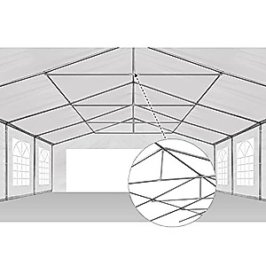 American Phoenix 20x20 Party Tent Heavy Duty Large White Roof Commercial Fair Car Shelter Wedding Events Canopy Tent - (White, 20x20)