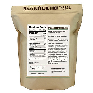 Anthony's Belgian Pearl Sugar, 1.5 lb, Batch Tested and Verified Gluten Free, Medium Sized Pearls