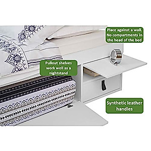 memomad Bali Storage Platform Bed with Drawers (King Size, Off White)