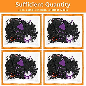 124 Pieces Halloween Foam Stickers Eva Halloween Pumpkin Decorating Craft Stickers DIY Pumpkin Shape Stickers Kit for Halloween Party Supplies Trick Or Treat Party Favors