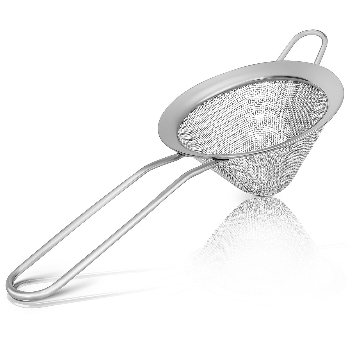 Rainspire Stainless Steel Small Strainer Fine Mesh Strainer, Mini Cocktail Strainer For Cocktails Tea Herbs Coffee & Drinks, Tea Strainer with Handle, Rust Proof, Silver