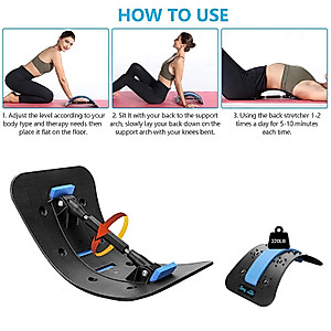 Back Stretcher, Upper and Lower Back Massager, Pain Relief for Back Herniated Disc, Sciatica, Scoliosis, Multi-Level Back Extension Lumbar Support