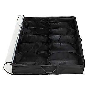 Surblue 12 Pairs Under Bag Shoe Organizer Storage Bag size 2 Pair (Black)