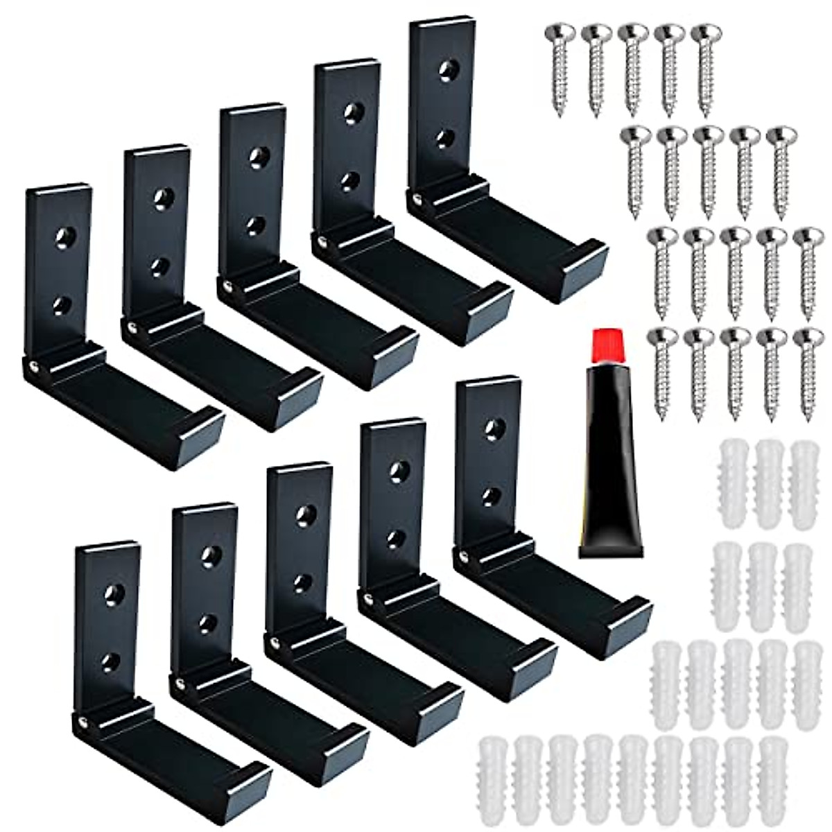 Necygoo Folding Wall Hook 10 PCS Foldable Coat Hooks Adhesive and Wall Mount Hooks for Hat Coat Clothes Towel Bag