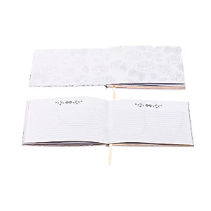 Guest Book for Wedding, Wedding Guest Book - Registry Sign-in Book for Wedding, Reception, Birthday, Baby Shower - White Guestbook/Bookmark & Gold Rose Floral Design - 8.5" x 6" (100 Pages)