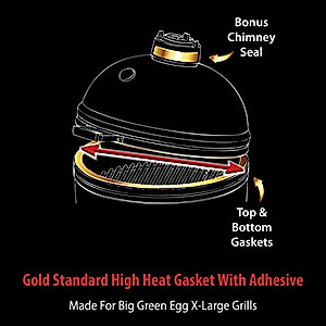 High-Que Gold Standard Nomex and Kevlar Gasket, Replacement for Big Green Egg X-Large Grill High-Heat 14.5' Gasket Seal, 2-Year Warranty, Made in USA