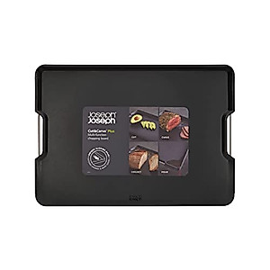 Joseph Joseph Cut&Carve Plus Multi-function Cutting Board, Extra Large, Black