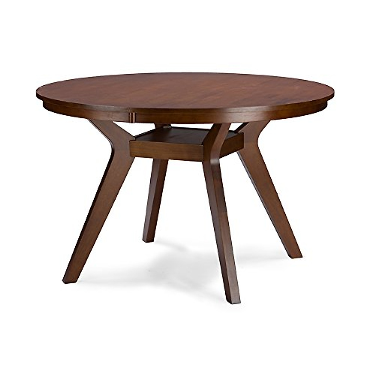 Baxton Studio Montreal Mid-Century Dark Walnut Round Wood Dining Table
