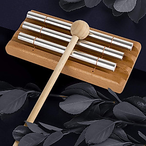 Meditation Trio Chime, AKLOT Chime Three Tone Trio Chime Bell Hand Percussion Chimes for Prayer Meditation Yoga Teachers' Classroom Management