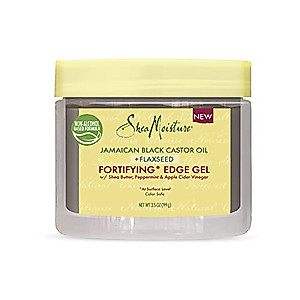 SheaMoisture Styling Black Edge Control Gel For Curly Hair Jamaican Black Castor Oil and Flaxseed Paraben-Free Anti-Frizz Hair Gel 3.5 oz