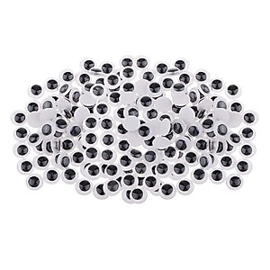 Baosity 400Pcs Bulk Wiggle Eye Round Plastic Clear Moving Eyes Wobbly Googly Adornments - 8mm, 10mm
