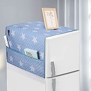 Fridge Dust Proof Cover Wash Machine Top Cover with Storage Bag Organizer (Star)