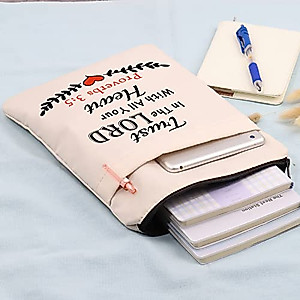 HOLLP Bible Verse Gift Religious Faith Book Cover Trust in The Lord with All Your Heart Proverbs 3:5 Waterproof Zipper Pouch Christmas Birthday Book Sleeve (Proverbs 3:5)