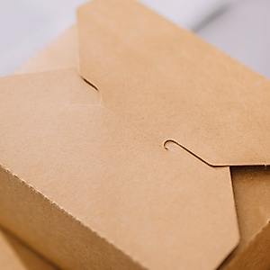 To Go Food Containers 25 Pack - Kraft Microwavable Folded Paper 30 oz Take-Out Container - Meal Prep, and Catering with Lids - Disposable, Freezer Safe - Restaurant, Home Pastry and Packaging Supplies